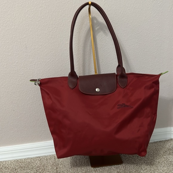 Longchamp | Bags | Longchamp Red Le Pliage Tote Bag Spacious Nylon ...